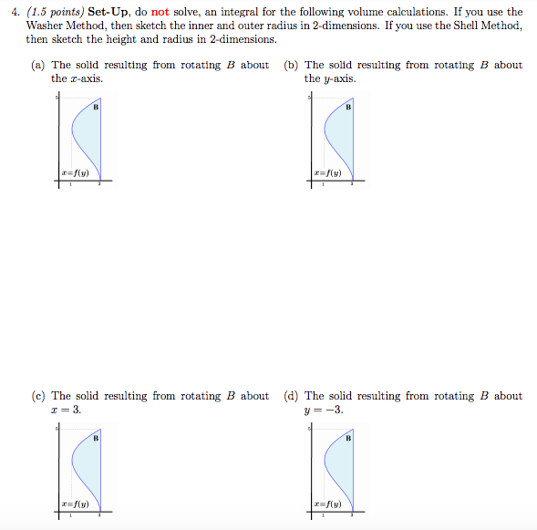 Solved 4. (1.5 points) Set-Up, do not solve, an integral for | Chegg.com