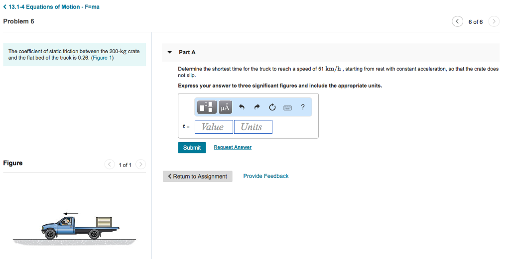 Solved 13.1-4 Equations of Motion F-ma Problem 6 ? ) 6 of 6 | Chegg.com