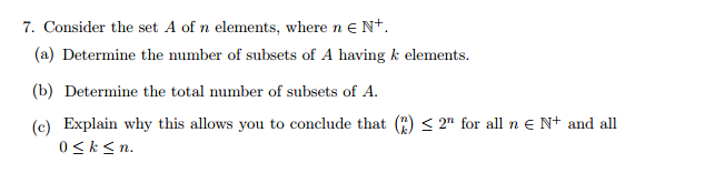 Solved Consider the set A of n elements, where n epsilon | Chegg.com