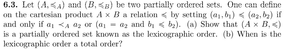 Solved Let (A, lessthanorequalto _A) and (B, | Chegg.com