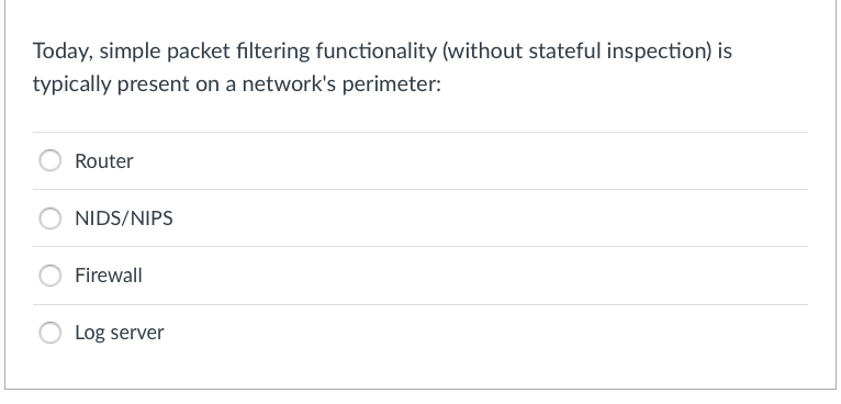 Solved Today, simple packet filtering functionality (without | Chegg.com