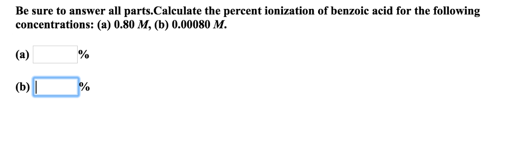 Solved Be sure to answer all parts.Calculate the percent | Chegg.com