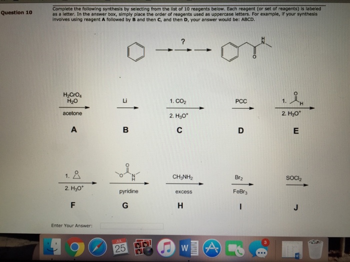 Solved Complete the following synthesis by selecting from | Chegg.com