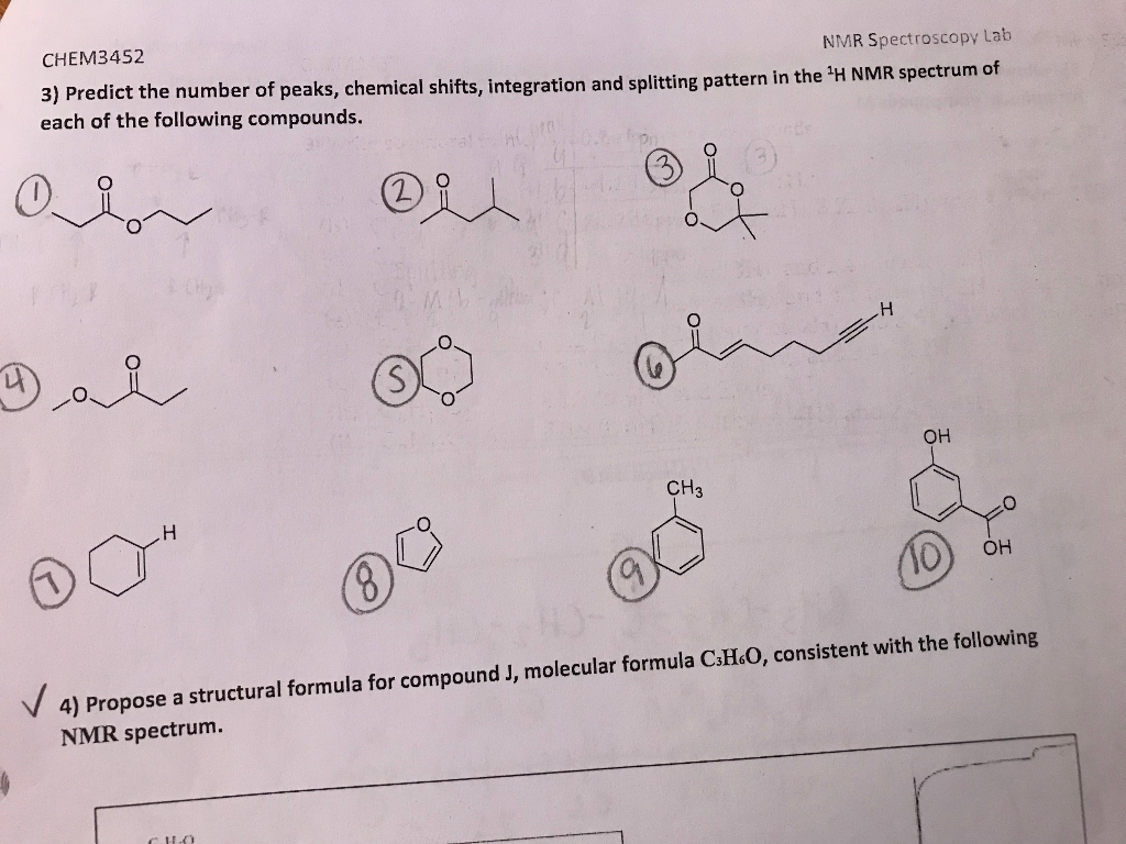 Solved Predict the number of peaks, chemical shifts, | Chegg.com