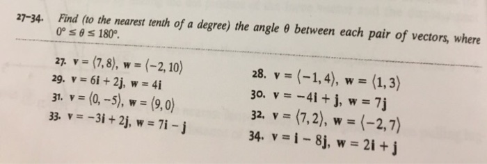 Solved Find (to the nearest tenth of a degree) the angle | Chegg.com