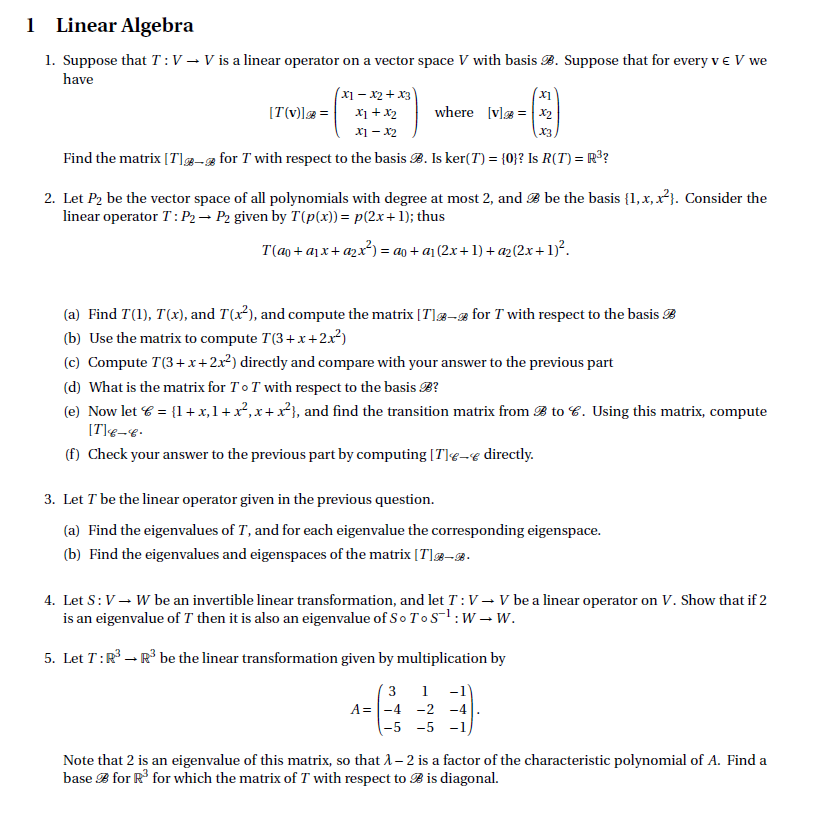 Solved Suppose that T :V rightarrow V is a linear operator | Chegg.com