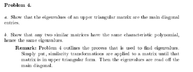 Solved Show that the eigenvalues of an upper triangular | Chegg.com