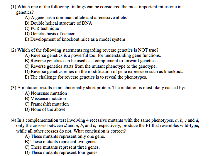 Solved (12) Which of the following evidence can show that a | Chegg.com