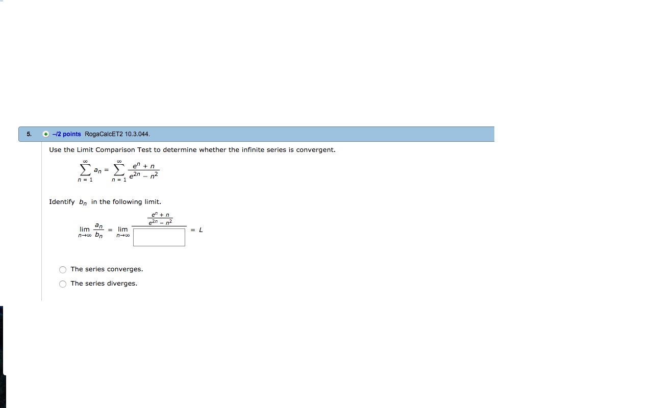 Solved Use The Limit Comparison Test To Determine Whether