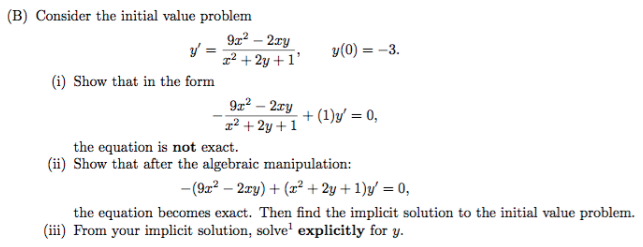 Solved Consider the initial value problem y^1 = 9x^2 - | Chegg.com