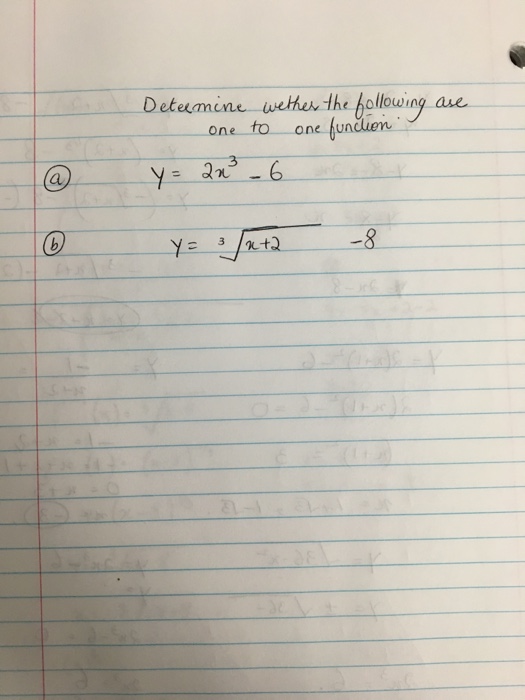 Solved Determine whether the following are one to one | Chegg.com