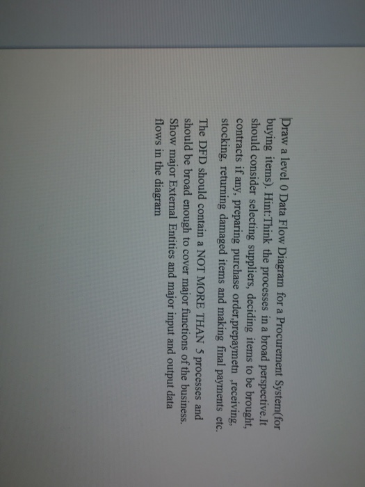 Solved Draw a level 0 Data Flow Diagram for a Procurement | Chegg.com