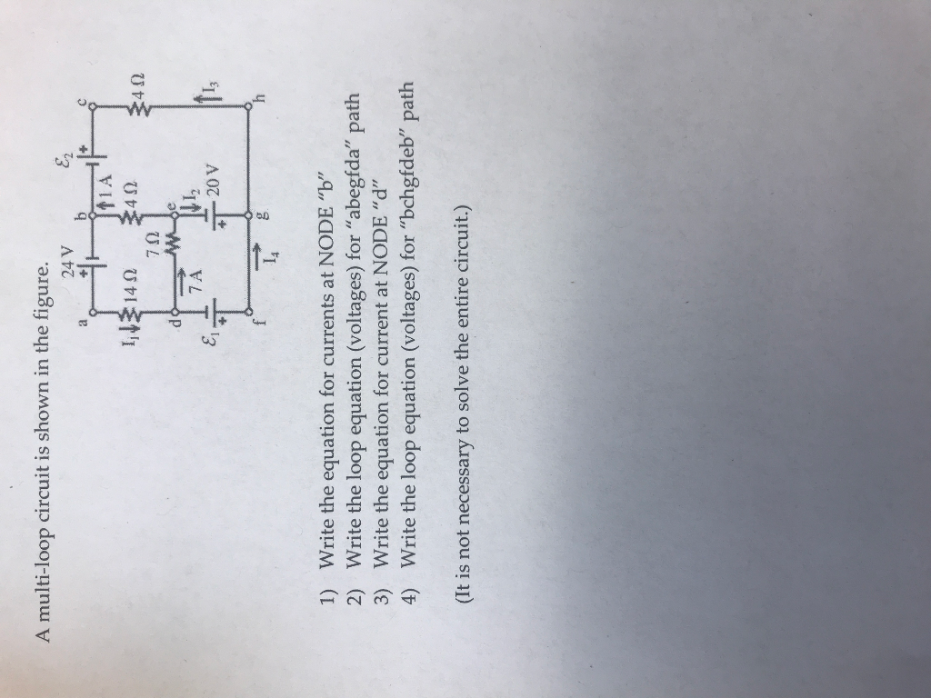 Solved A multi-loop circuit is shown in the figure. (It | Chegg.com
