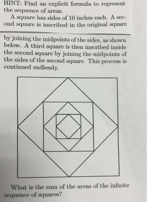 Solved Find an explicit formula to represent the sequence of | Chegg.com