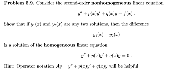 Solved Consider the second-order nonhomogeneous linear | Chegg.com