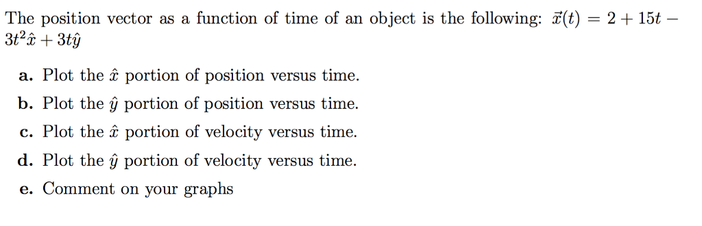 Solved The position vector as a function of time of an | Chegg.com