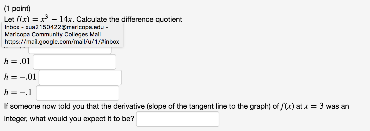 Solved Let f(x) = x^3 -14x. Calculate the difference | Chegg.com