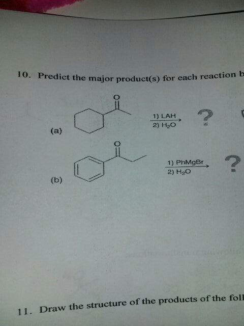 Solved io. Predict the major product(s) for each reaction b | Chegg.com