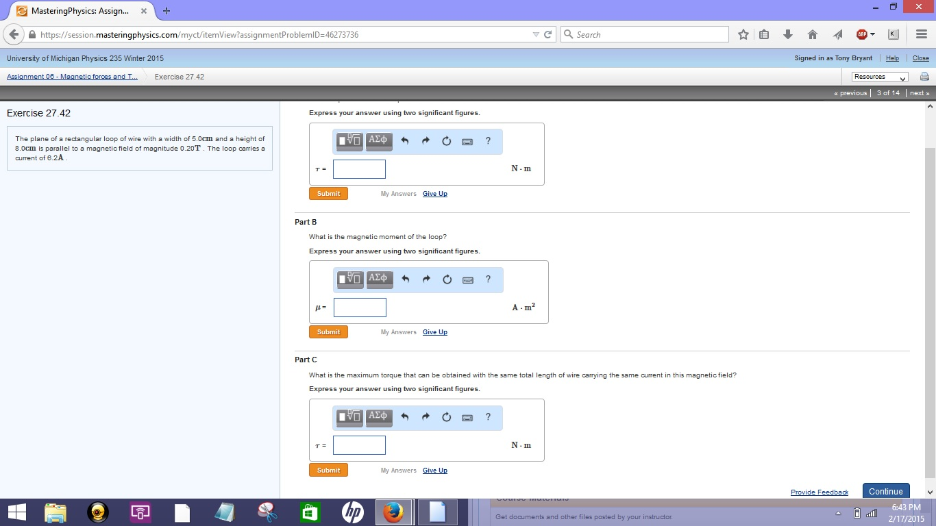 Solved Mast gPh Assig gphys University of Michigan Physics | Chegg.com