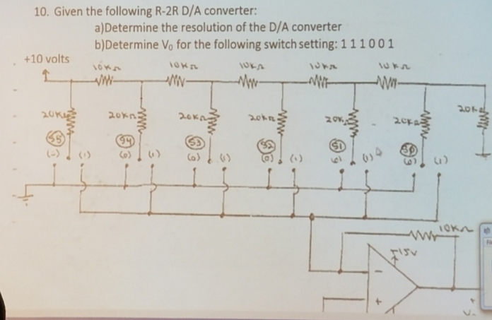 Solved Given the following R-2R D/A converter: a) Determine | Chegg.com