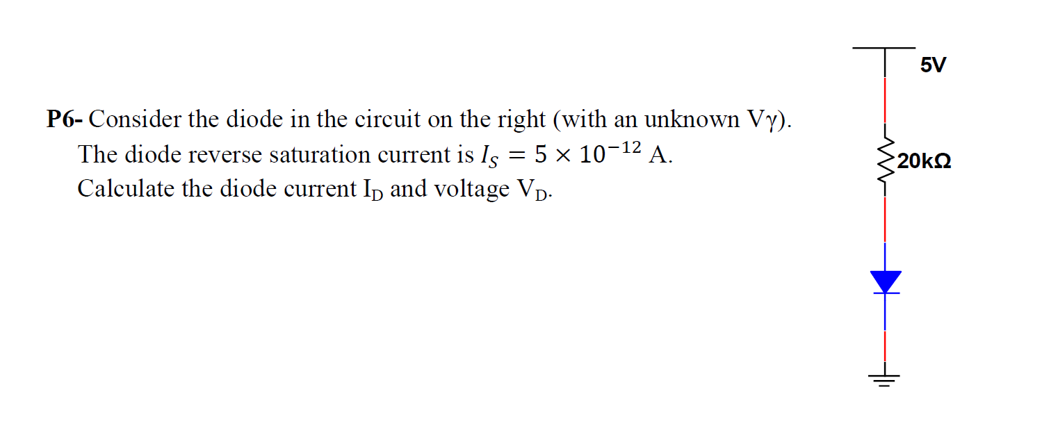 Solved Consider the diode in the circuit on the right (with | Chegg.com