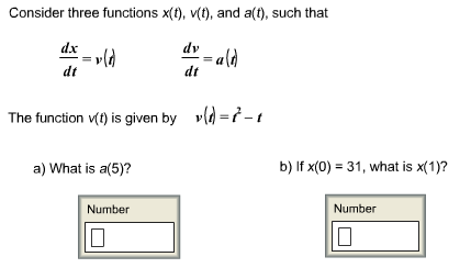 Solved Consider three functions x(t), v(t), and a(t), such | Chegg.com