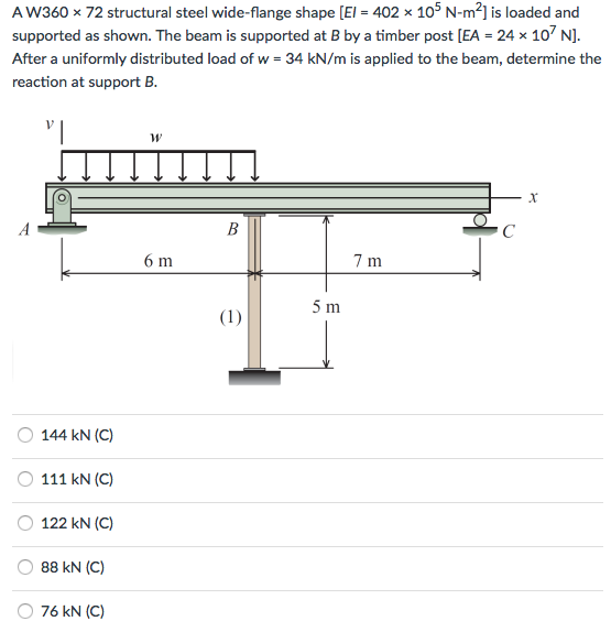 Solved A W360 times 72 structural steel wide-flange shape | Chegg.com