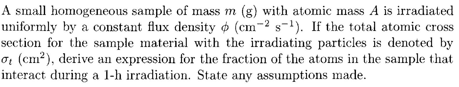 Solved A small homogeneous sample of mass m (g) with atomic | Chegg.com