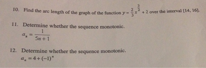 Solved 10. Find the arc length of the graph of the function | Chegg.com