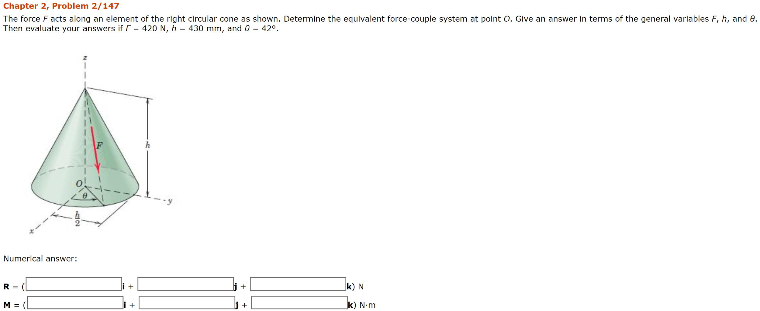 Solved The force F acts along an element of the right | Chegg.com