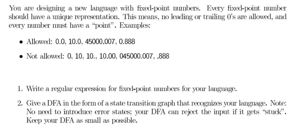 Solved You are designing a new language with fixed-point | Chegg.com