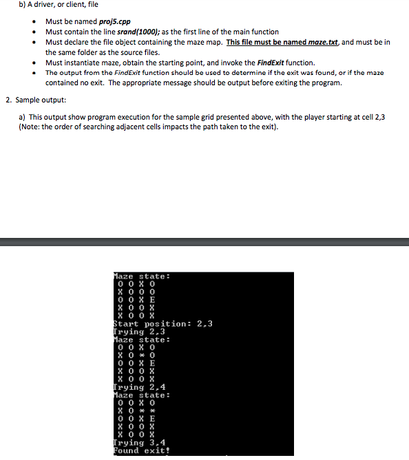 Please complete file Maze.cpp, and main.cpp The | Chegg.com