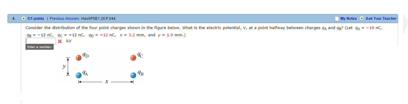 Solved Consider the distribution of the four point charges | Chegg.com