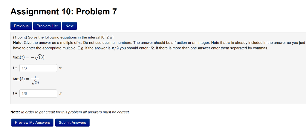 Solved Assignment 10: Problem 7 Previous Problem List Next | Chegg.com