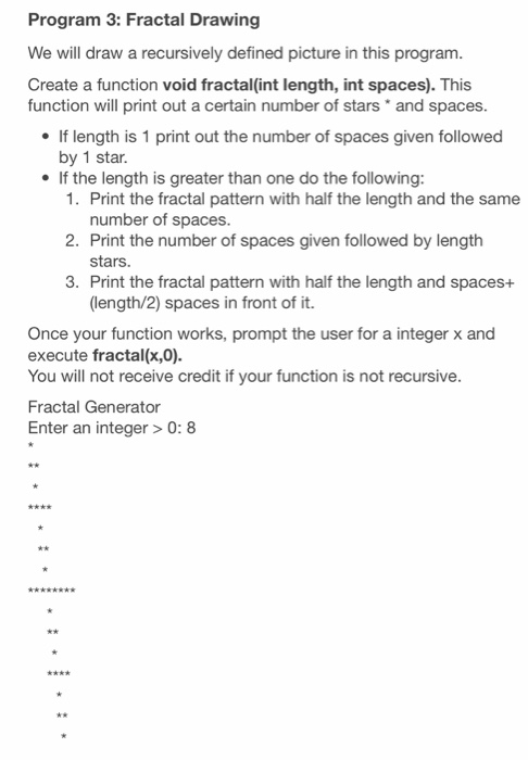 Solved We will draw a recursively defined picture in this | Chegg.com