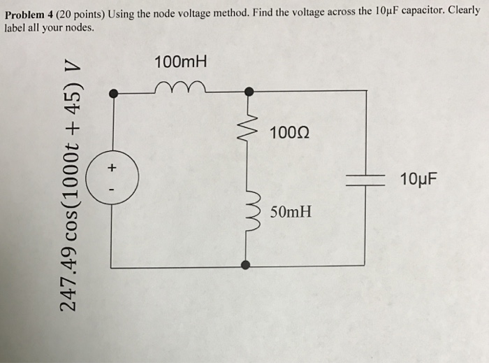 Solved Using the node voltage method. Find the voltage | Chegg.com