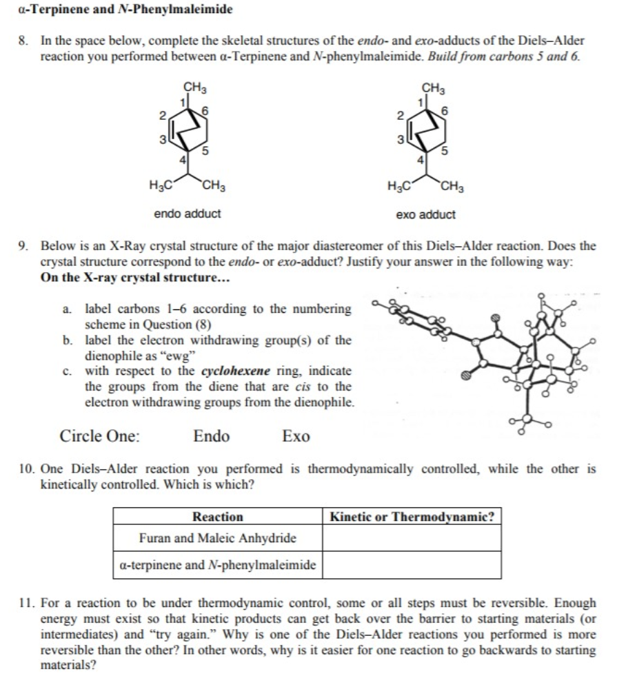 Solved a-Te rpinene and N-Phenylmaleimide In the space | Chegg.com