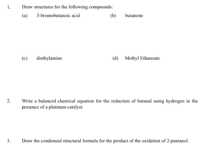 Solved Draw structures for the following compounds: | Chegg.com