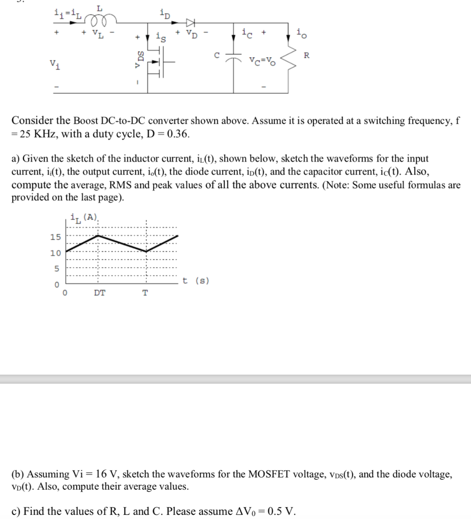 Solved Consider the Boost DC-to-DC converter shown above. | Chegg.com