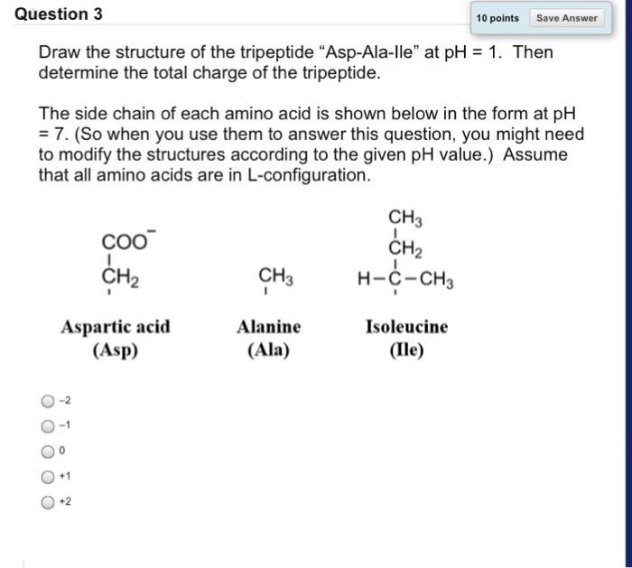 Solved Draw the structure of the tripeptide "Asp-Ala-lie" at | Chegg.com