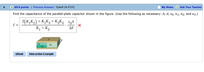 Solved Find the capacitance of the parallel-plate capacitor | Chegg.com