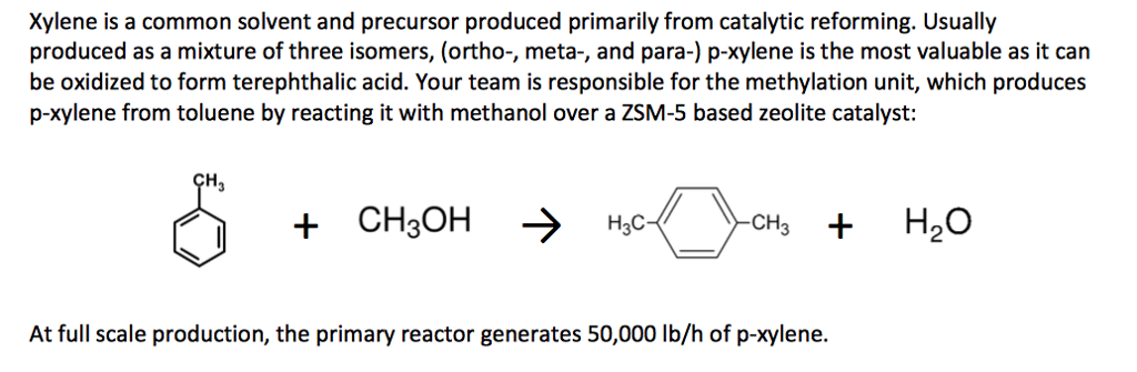 Xylene is a common solvent and precursor produced | Chegg.com