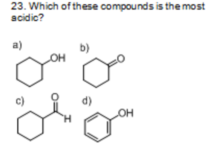 Solved Which of these compounds is the most acidic? | Chegg.com