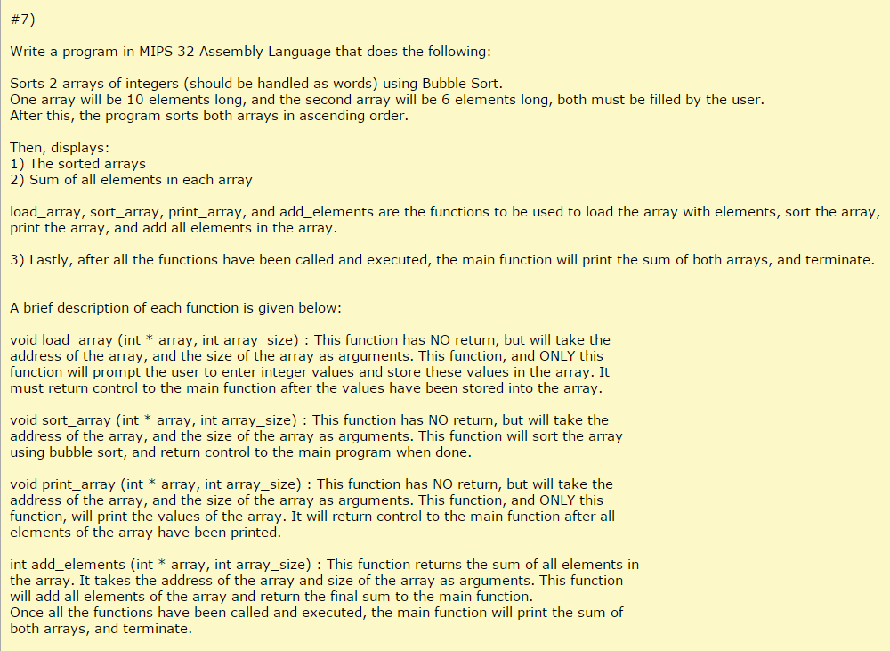 Solved Write a program in MIPS 32 Assembly Language that | Chegg.com
