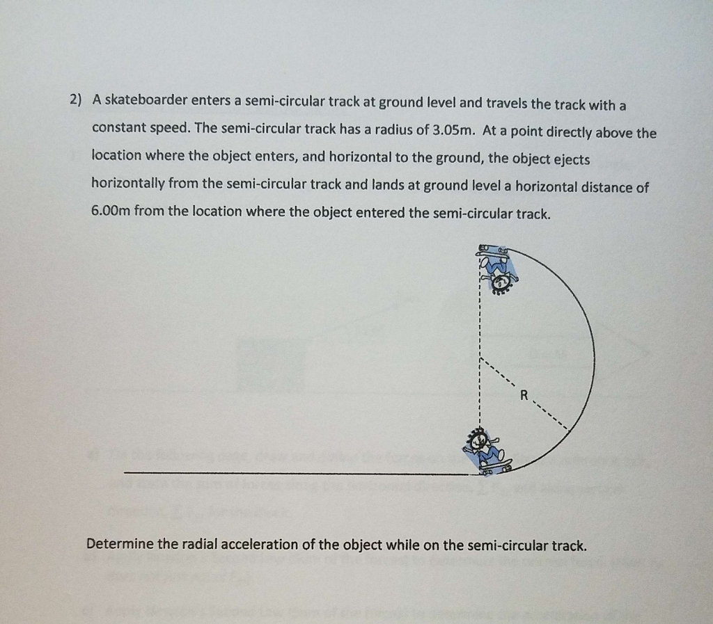 Solved A skateboarder enters a semi-circular track at ground | Chegg.com