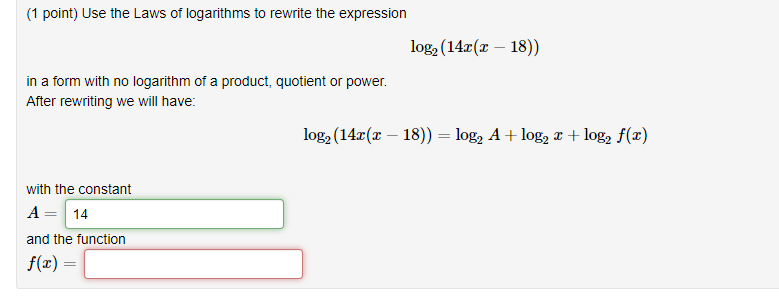 Solved Use the Laws of logarithms to rewrite the expression | Chegg.com