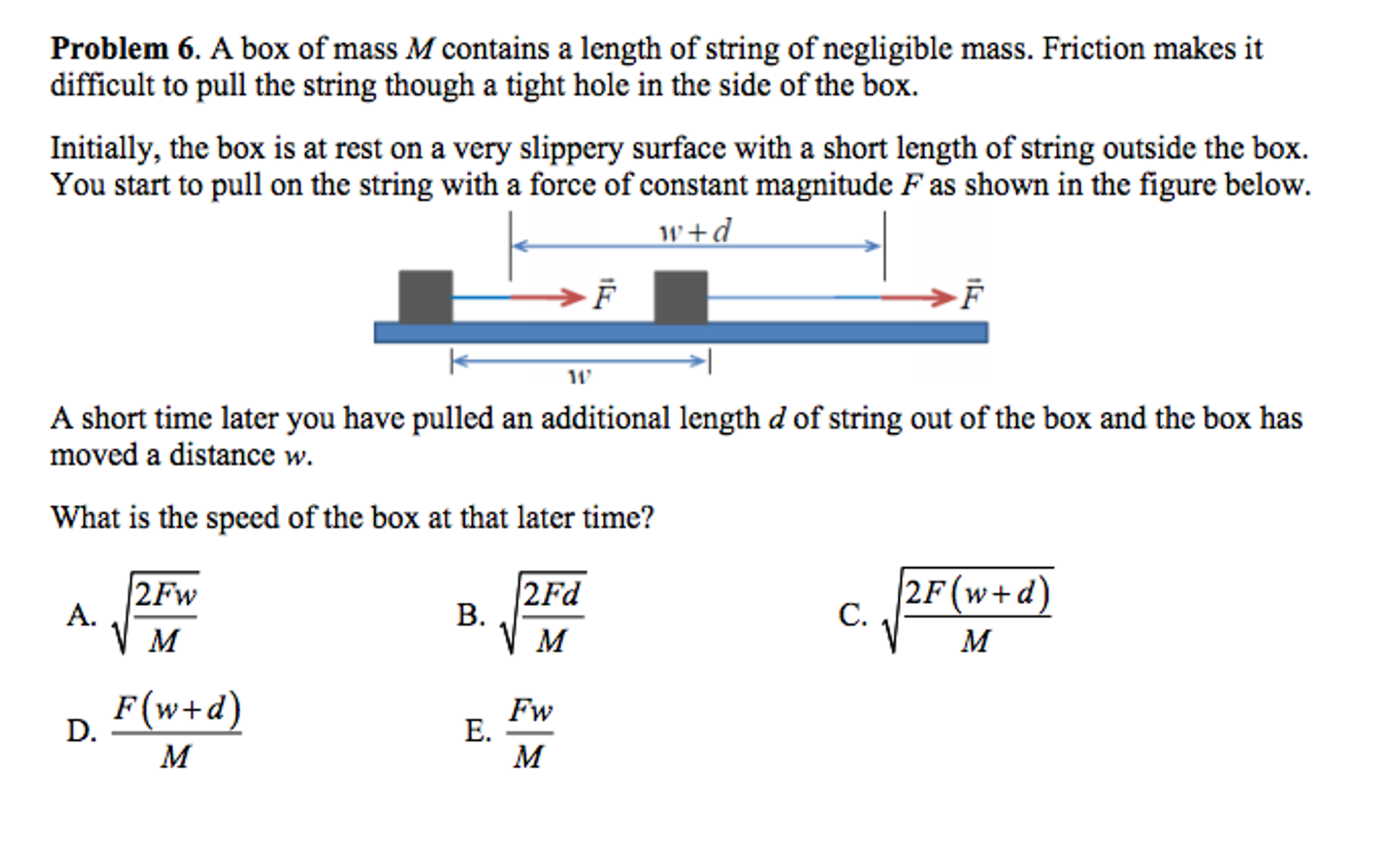 Solved A box of mass M contains a length of string of | Chegg.com