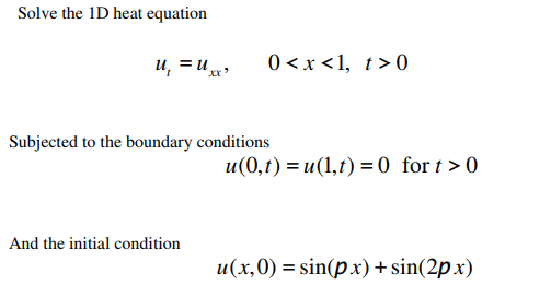 Solved Solve the 1D heat equation cr Subiected to the | Chegg.com