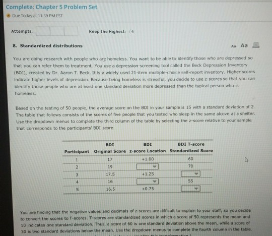 Solved Complete: Chapter 5 Problem Set e Due Today at 11:59 | Chegg.com