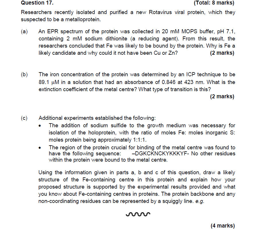 Question 17 Total 8 Marks Researchers Recently Chegg Question 17 Total 8 Marks Researchers Recently Chegg